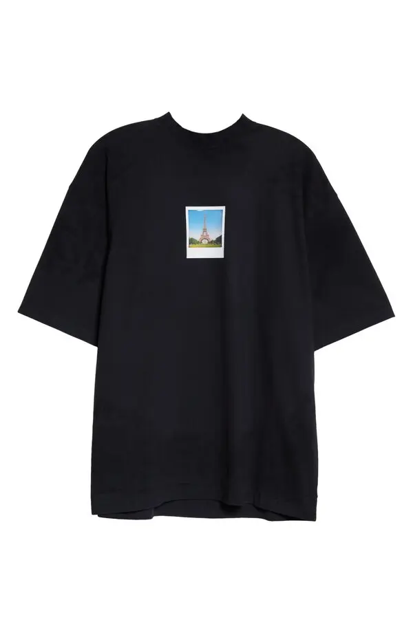 BALENCIAGA バレンシアガ 23SS 745019 TOVC7 POLAROID PARIS BY DAY SHORT SLEEVE T-SHIRT 半袖 Tシャツ カットソー ブラック系 S【中古】 バレンシアガ Polaroid Paris By Day ショートスリーブTシャツ